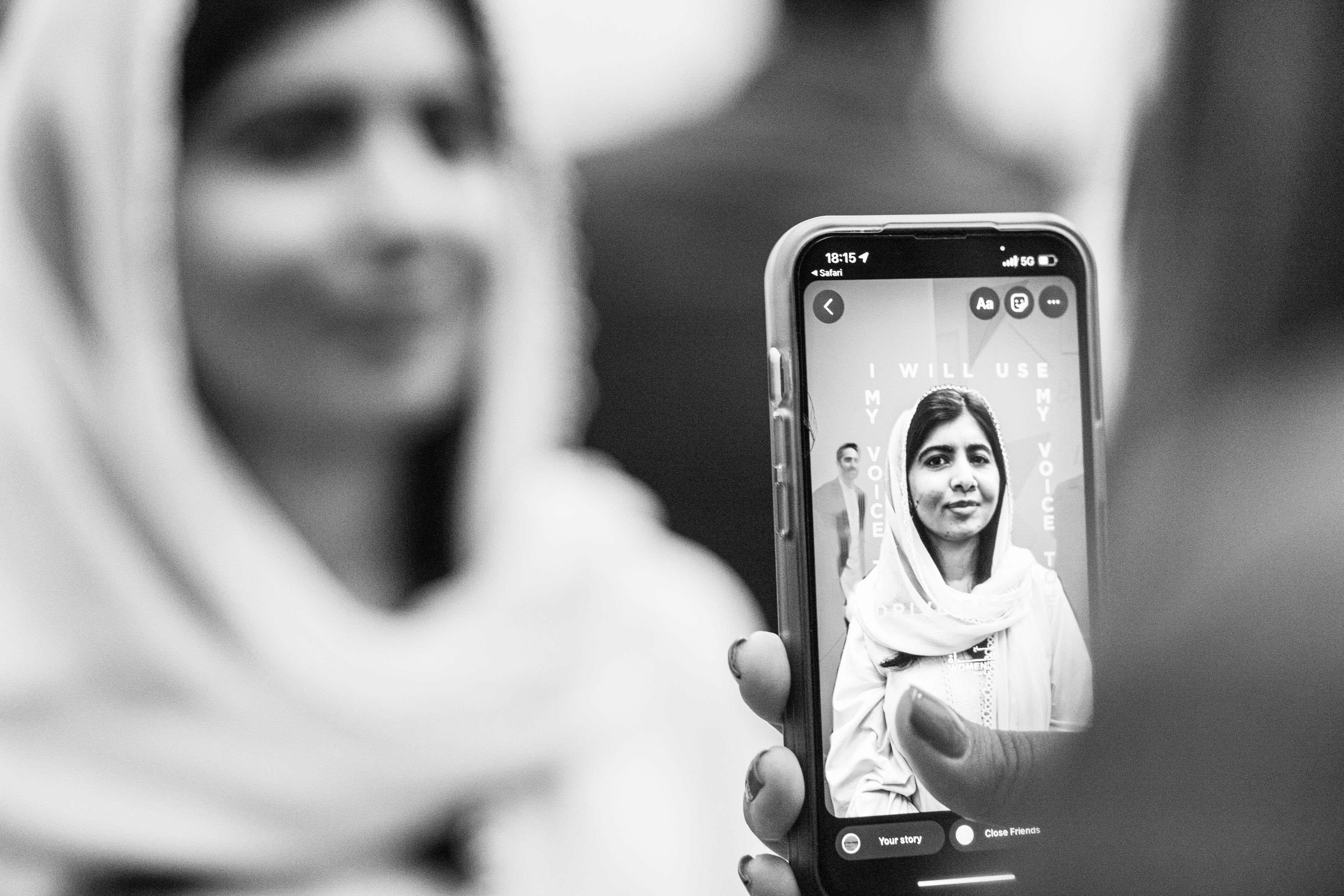 Malala Yousafzai, a Pakistani activist, visits the Women's Pavilion ...